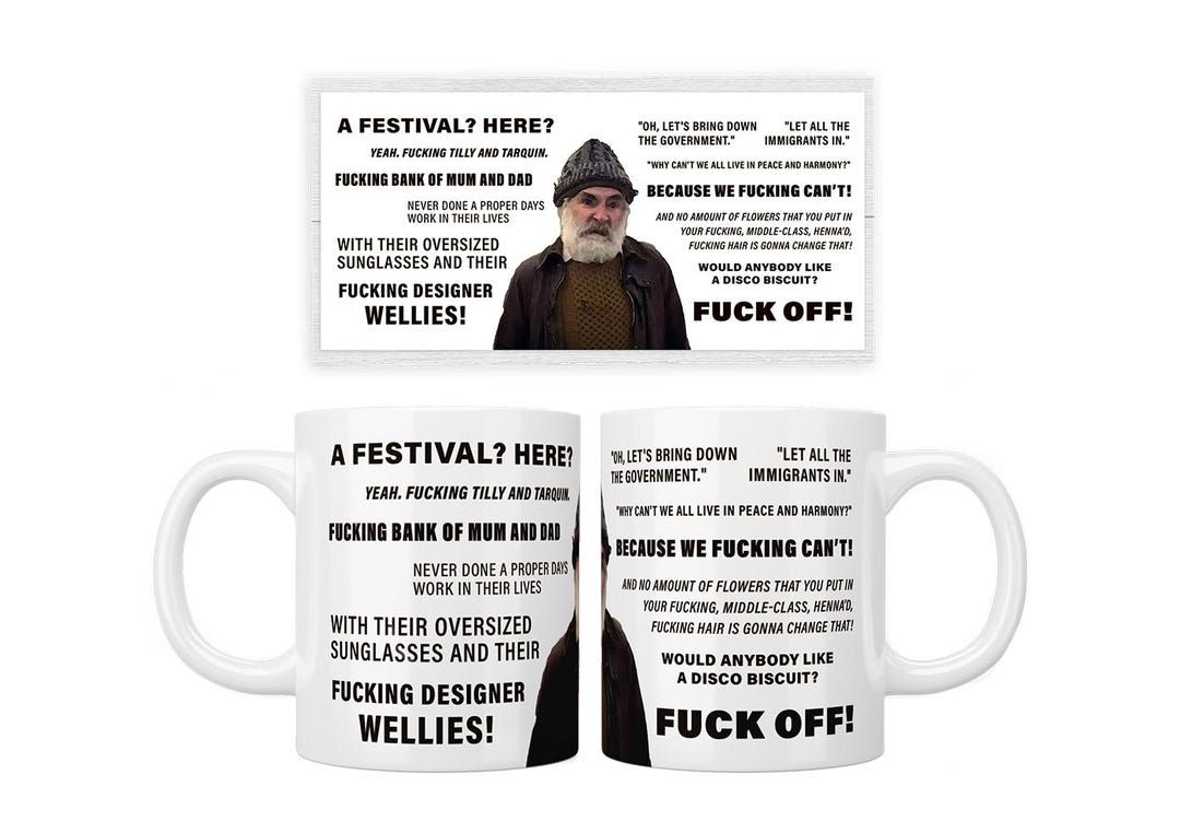 Brassic: Farmer Jim Festival Rant Mug + Coaster - Etsy UK