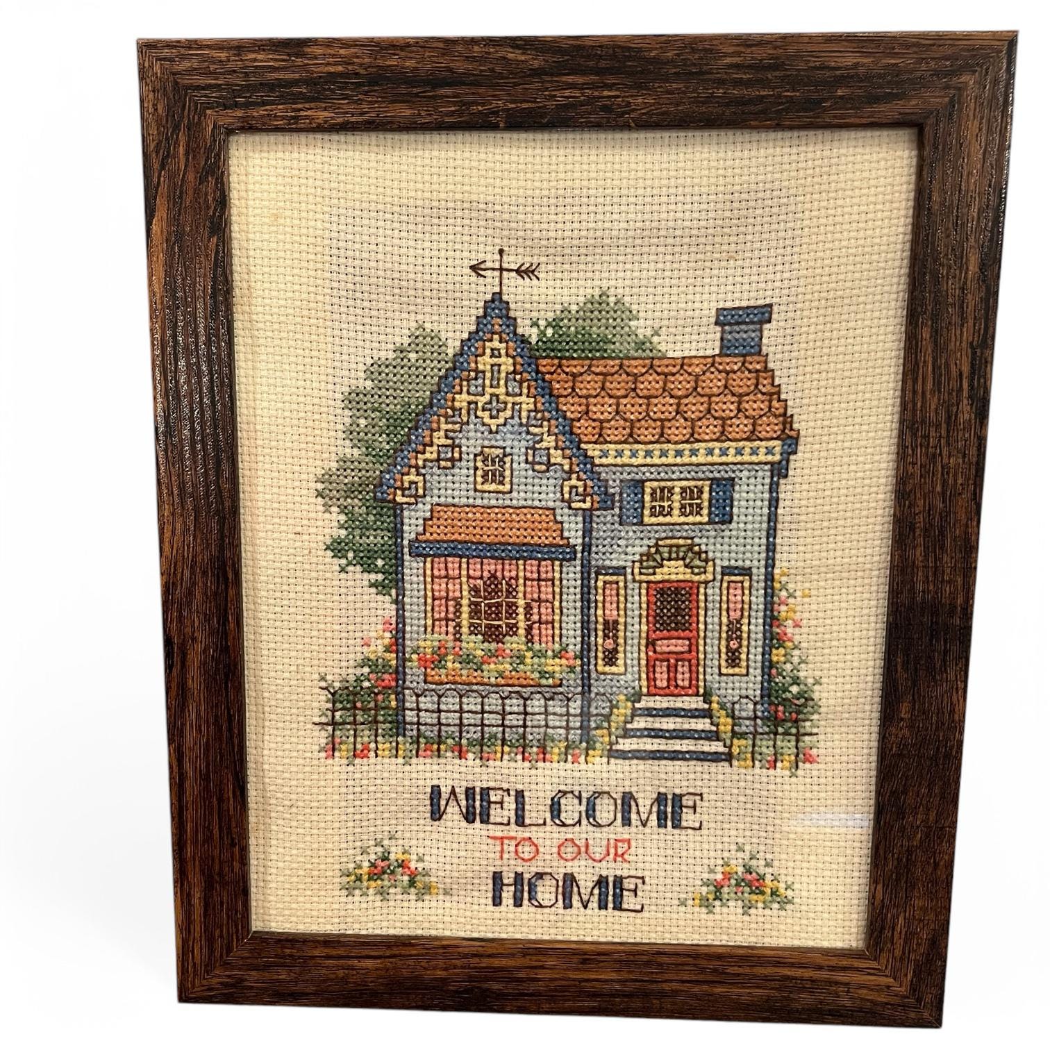 Cross Stitch "welcome to Our Home" Wall Hanging Ready to Hang! - Etsy