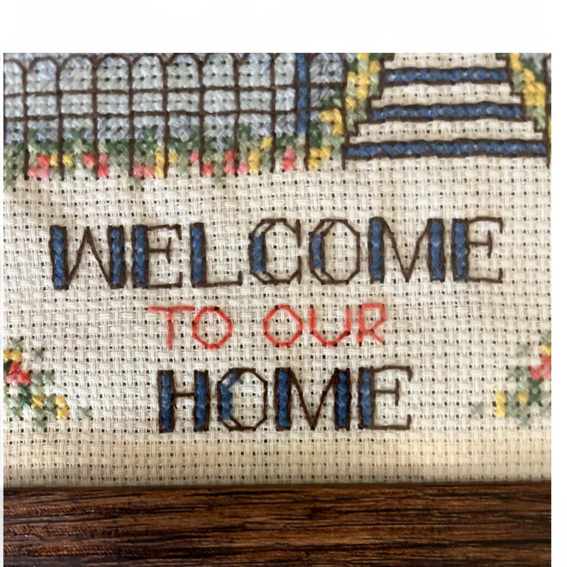 Cross Stitch "welcome to Our Home" Wall Hanging Ready to Hang! - Etsy