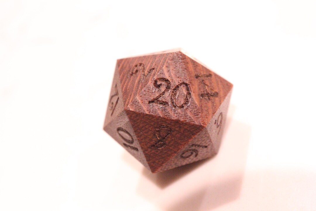 Oversized Wood Dice D20 Brazilian Lacewood Icosahedron - Etsy