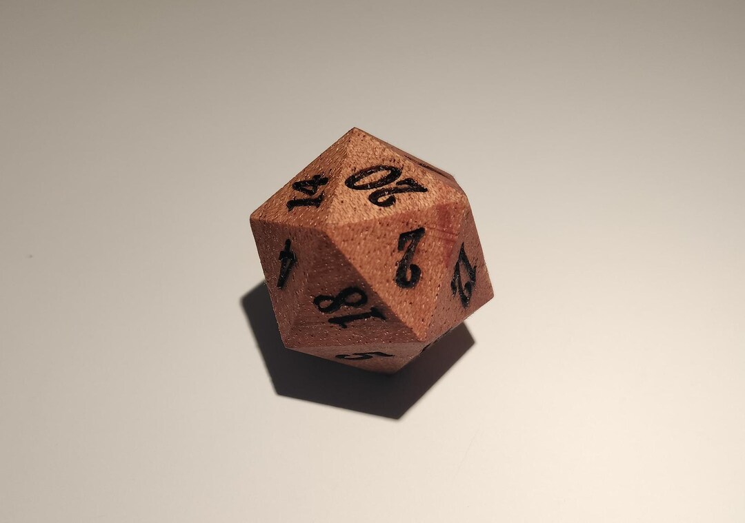 Wood Dice D20 Mahogany Icosahedron - Etsy