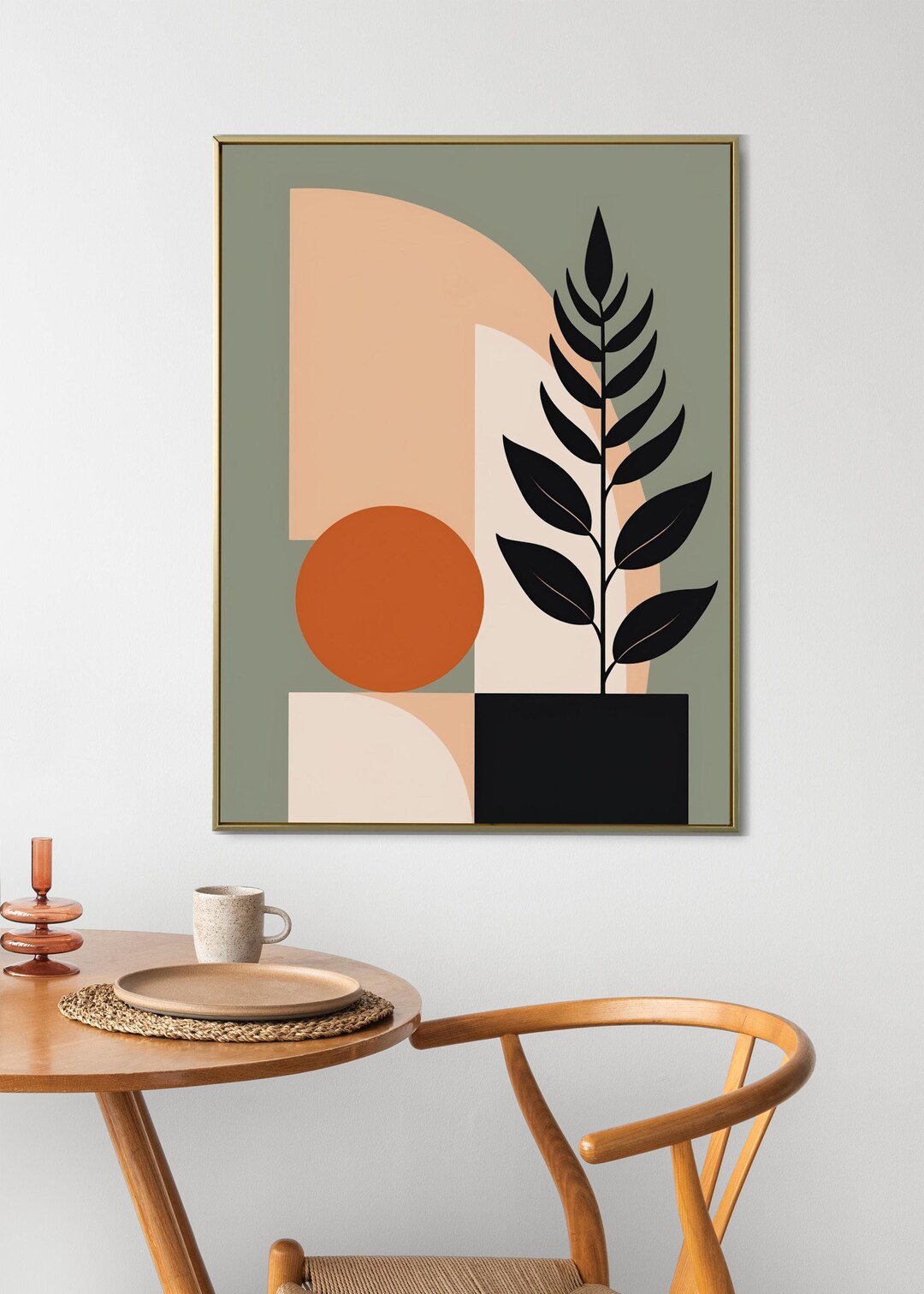 Modern Art Vertical Posters, Minimalist Soft Pastel Geometric Shapes ...