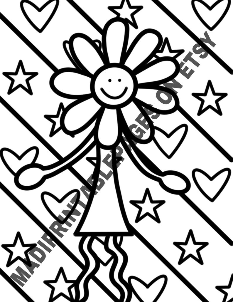 Printable Cute & Bold Coloring Pages for Kids and Adults Digital ...