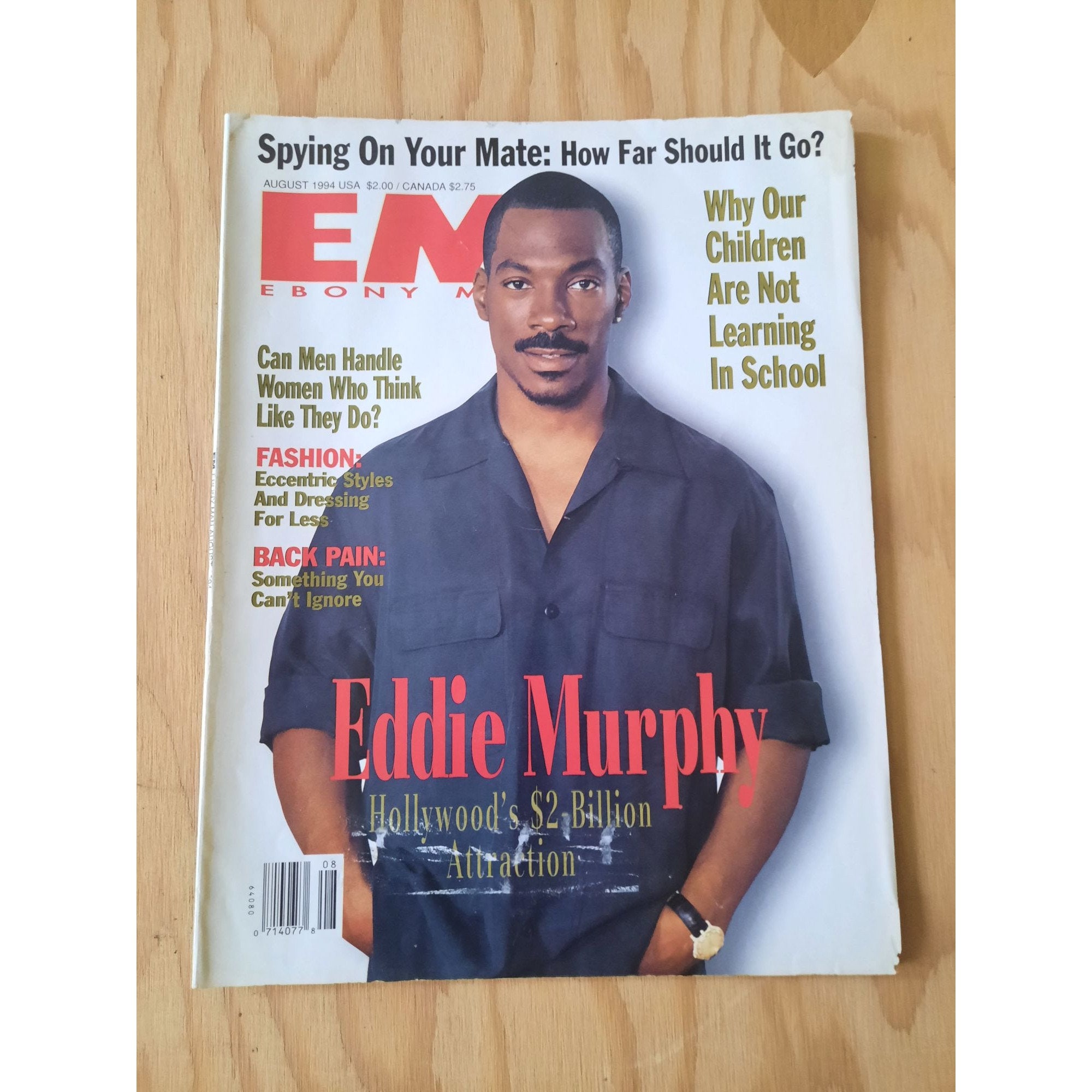 Vintage 1990s Ebony Male Magazine Eddie Murphy August 1994 Vol 9 NO 10 ...
