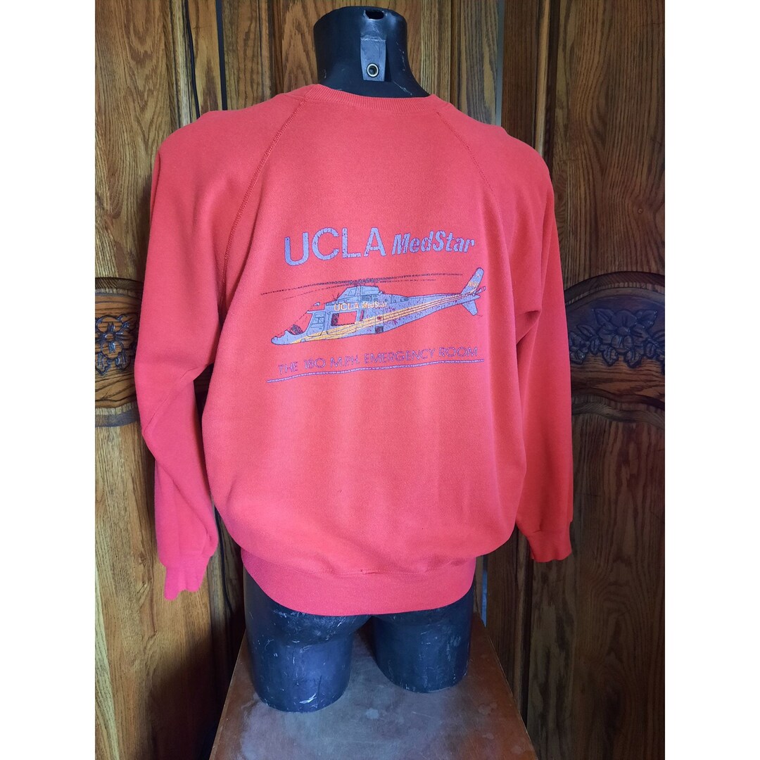 Vintage 1980s UCLA Medstar ER Rescue Helicopter L Red Sweatshirt - Etsy