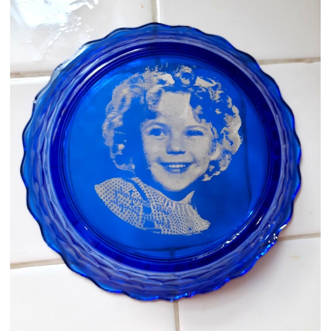 Vintage 1930s Shirley Temple Cobalt Blue Cereal Bowl Depression Glass Etsy