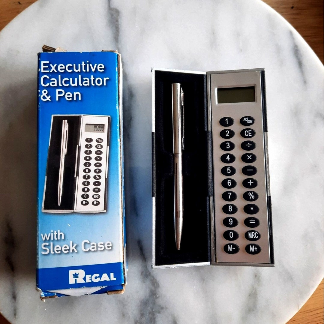 Vintage Regal Pens Executive Calculator and Pen Set With Case New in ...