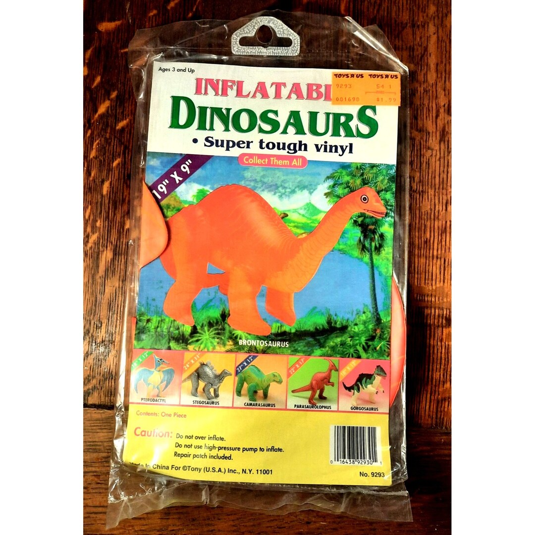 Vintage Toys R US Toy Inflatable Brontosaurus Dinosaur Tough Vinyl ...