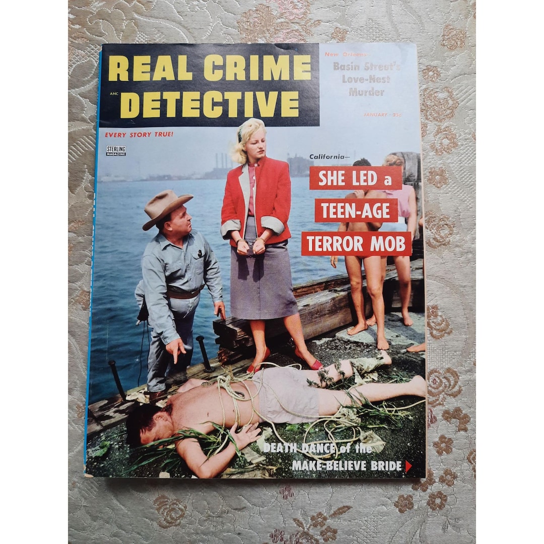 Vintage Pulp Fiction Tabloid Real Crime Detective Magazine January 1956 ...