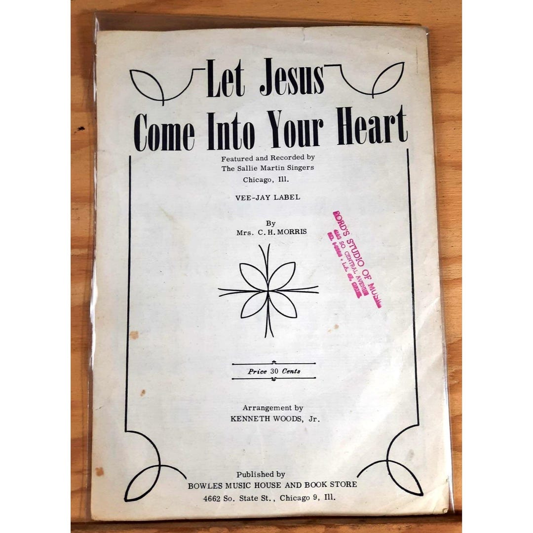 Original Sheet Music Let Jesus Come Into Your Heart 1965 - Etsy