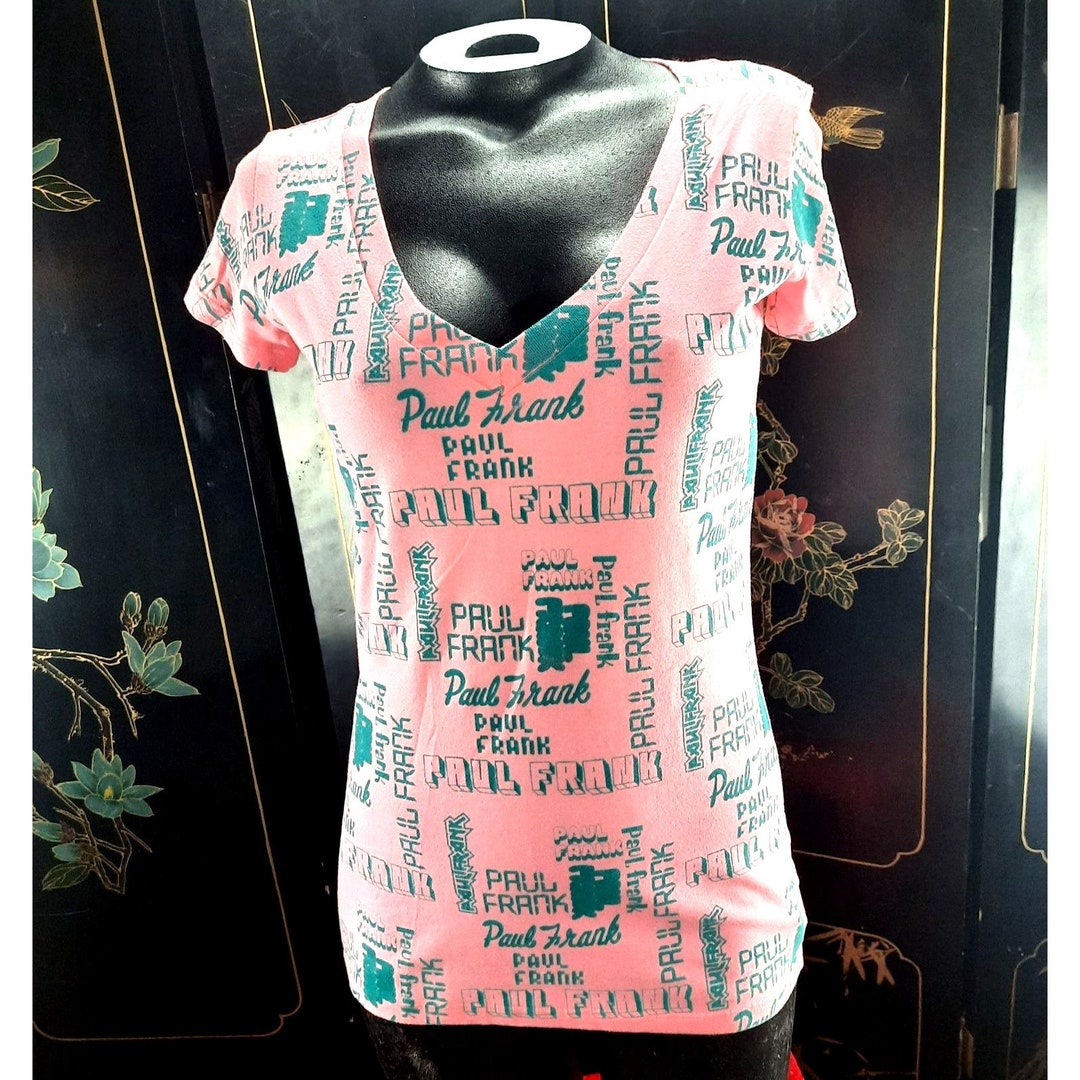 Vintage Paul Frank Womens M Pink Graphic Logos T-shirt 2006 - Etsy