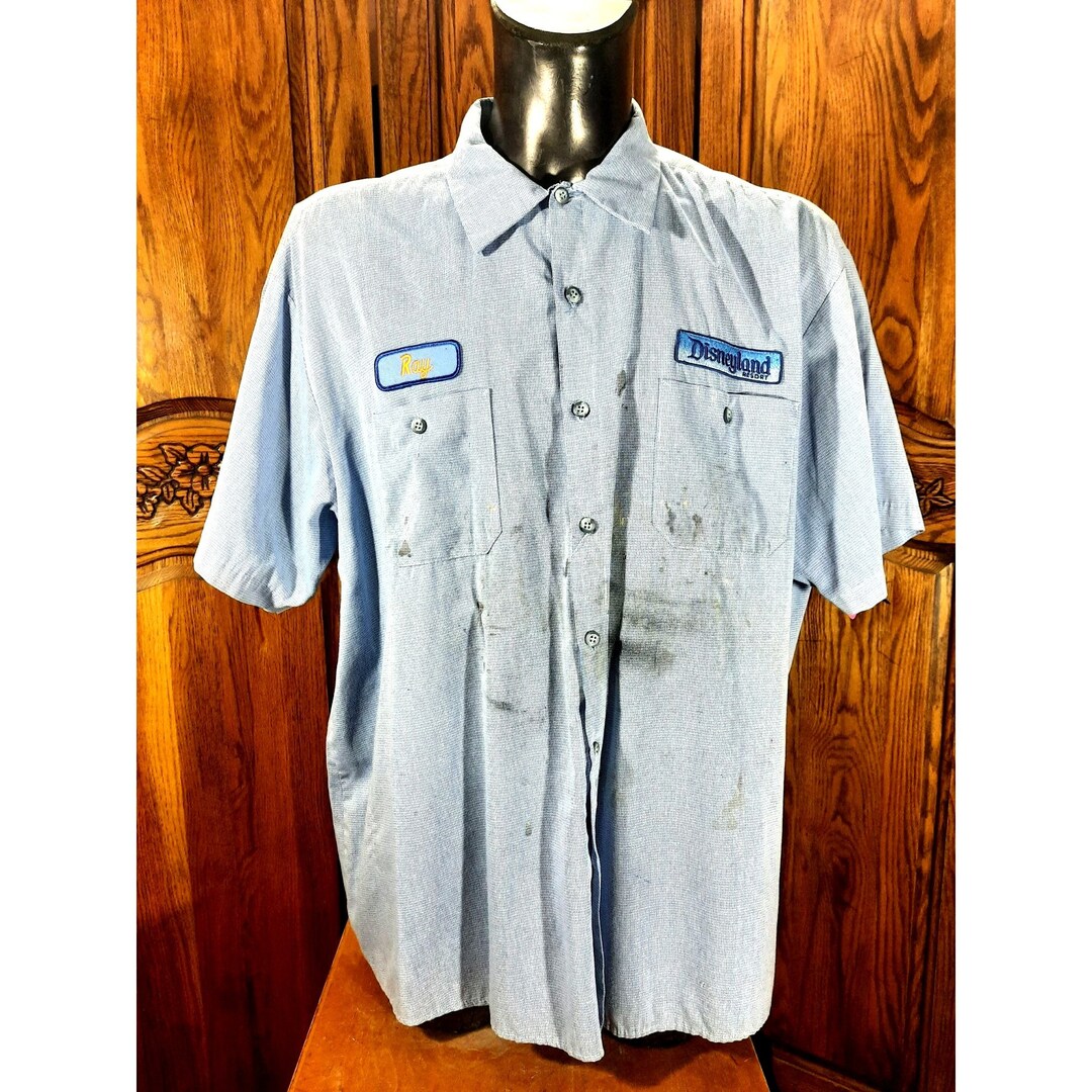 Vintage Disneyland Resort Workers Uniform Mens 3XL Short Sleeve Button ...