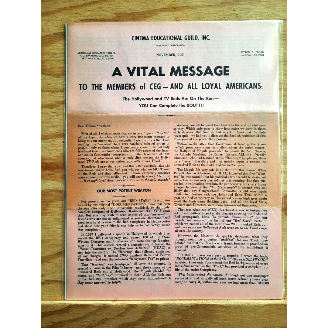 Vintage Bulletin A Vital Message to the Members of CEG and All Loyal ...