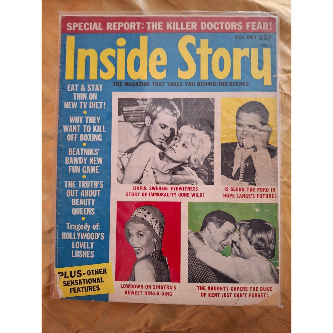 Vintage Pulp Fiction Tabloid Inside Story Magazine Sept 1961 Vol 8 No 5 ...