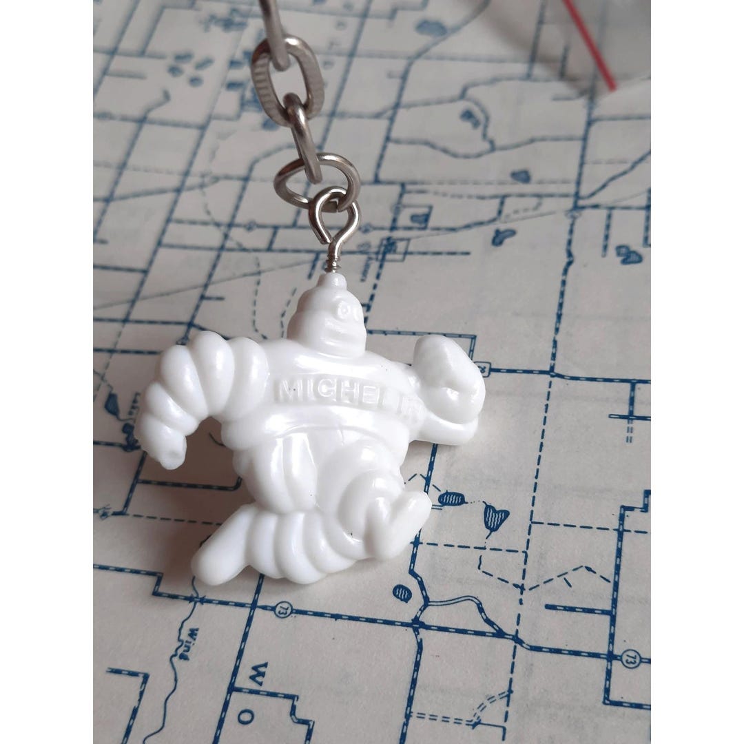 Vintage Keychain Michelin Tire Man Mascot 1970s White Mr. Bibendum ...