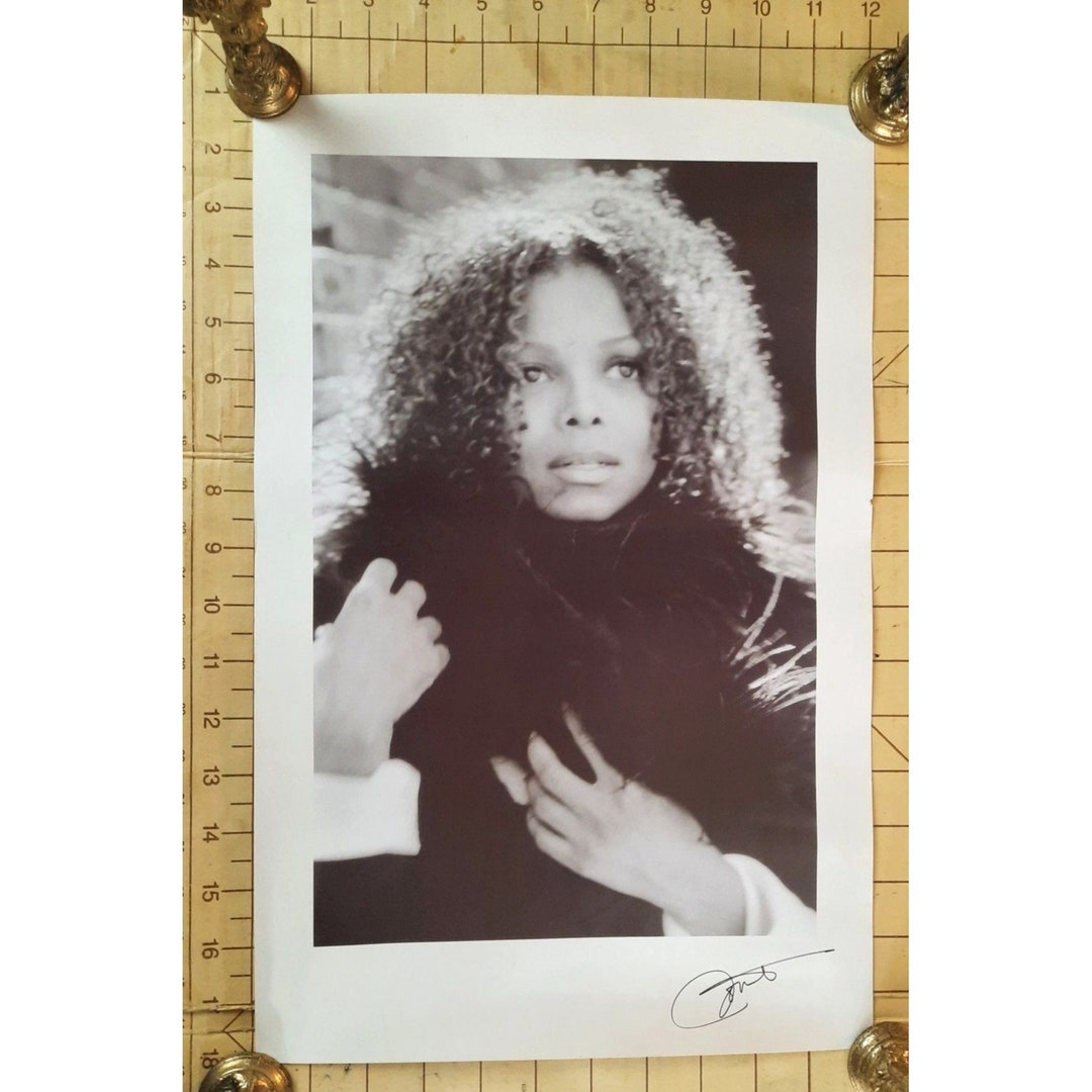 Vintage Poster SIGNED Janet Jackson the Velvet Rope Sepia Photo Poster ...
