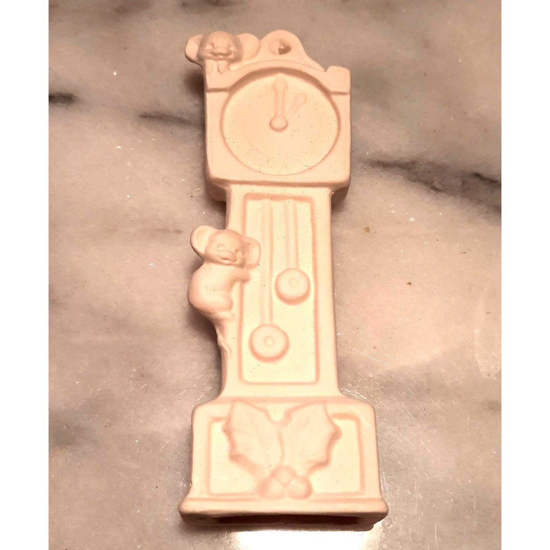 Vintage Ceramic White Bisque Christmas Ornament Mice Playing on ...