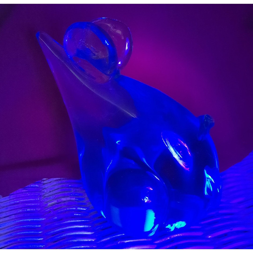 MCM 1940s Murano Ice Blue Glass Mouse Rat Handmade Handblown Executive ...