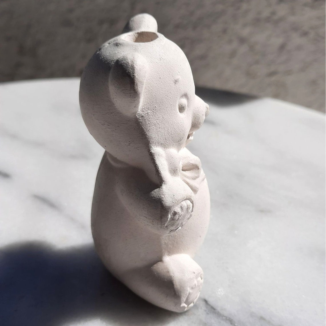 Vintage Ceramic Teddy Bear Figurine White Bisque Ready to Paint ...
