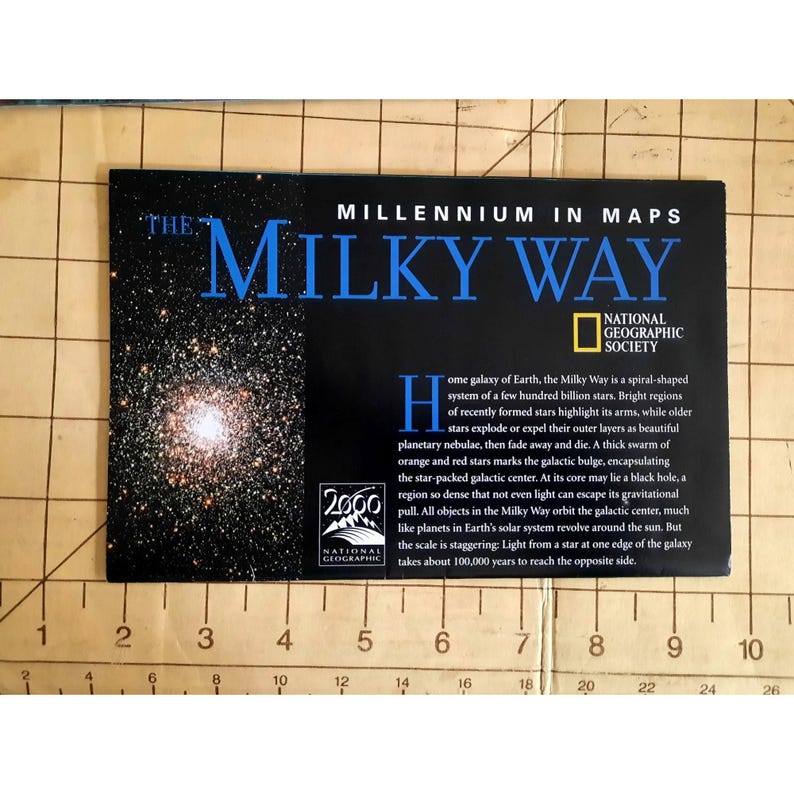 Vintage National Geographic Map Millenium in Maps the Milky Way 2000 - Etsy