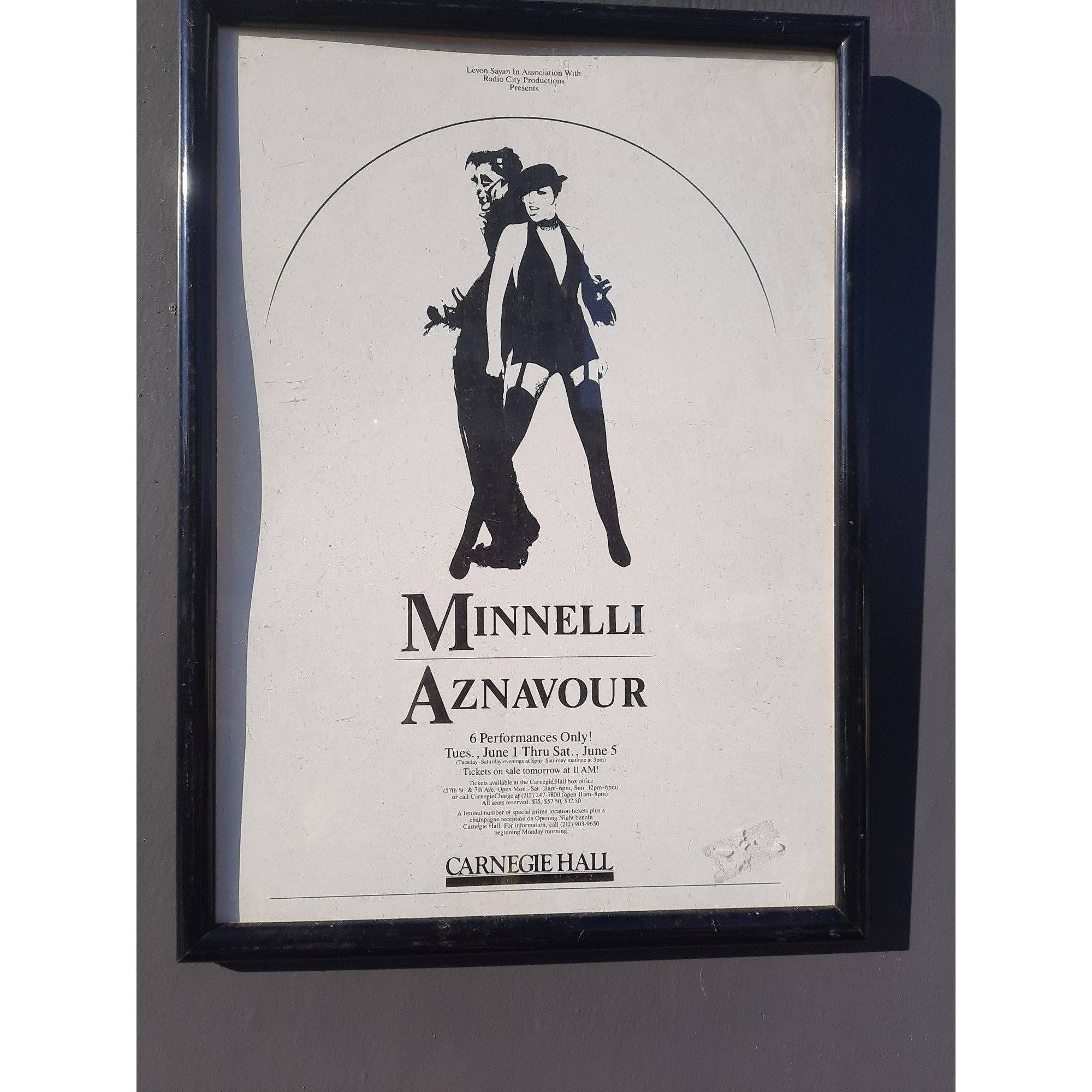 Vintage Framed Original Lobby Poster Liza Minnelli Charles Aznavour ...