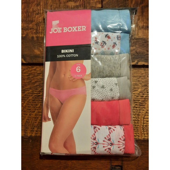 Womens Underwear Joe Boxer Bikini Panties 6 Pack Mid Gem