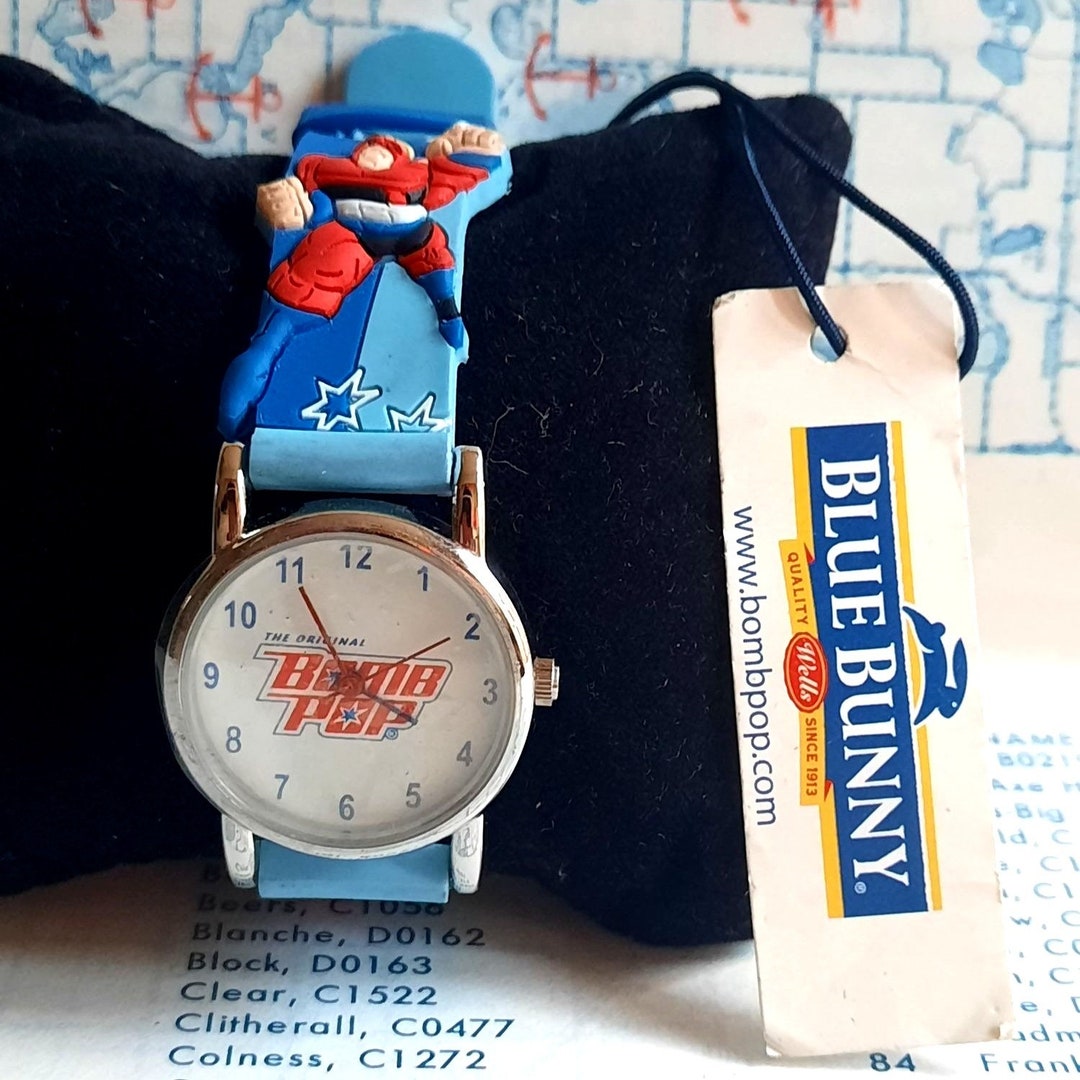 Vintage Bomb Pop Childrens Watch 2005 Blue Bunny Wells Dairy Novelty ...