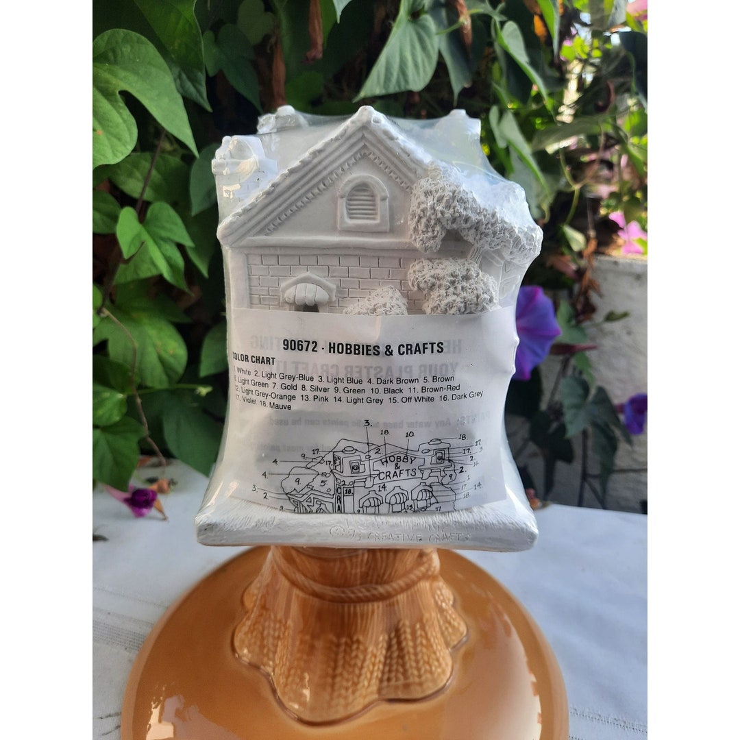Vintage Ceramic White Bisque Paint by Numbers Two Story Brick Hobbies ...