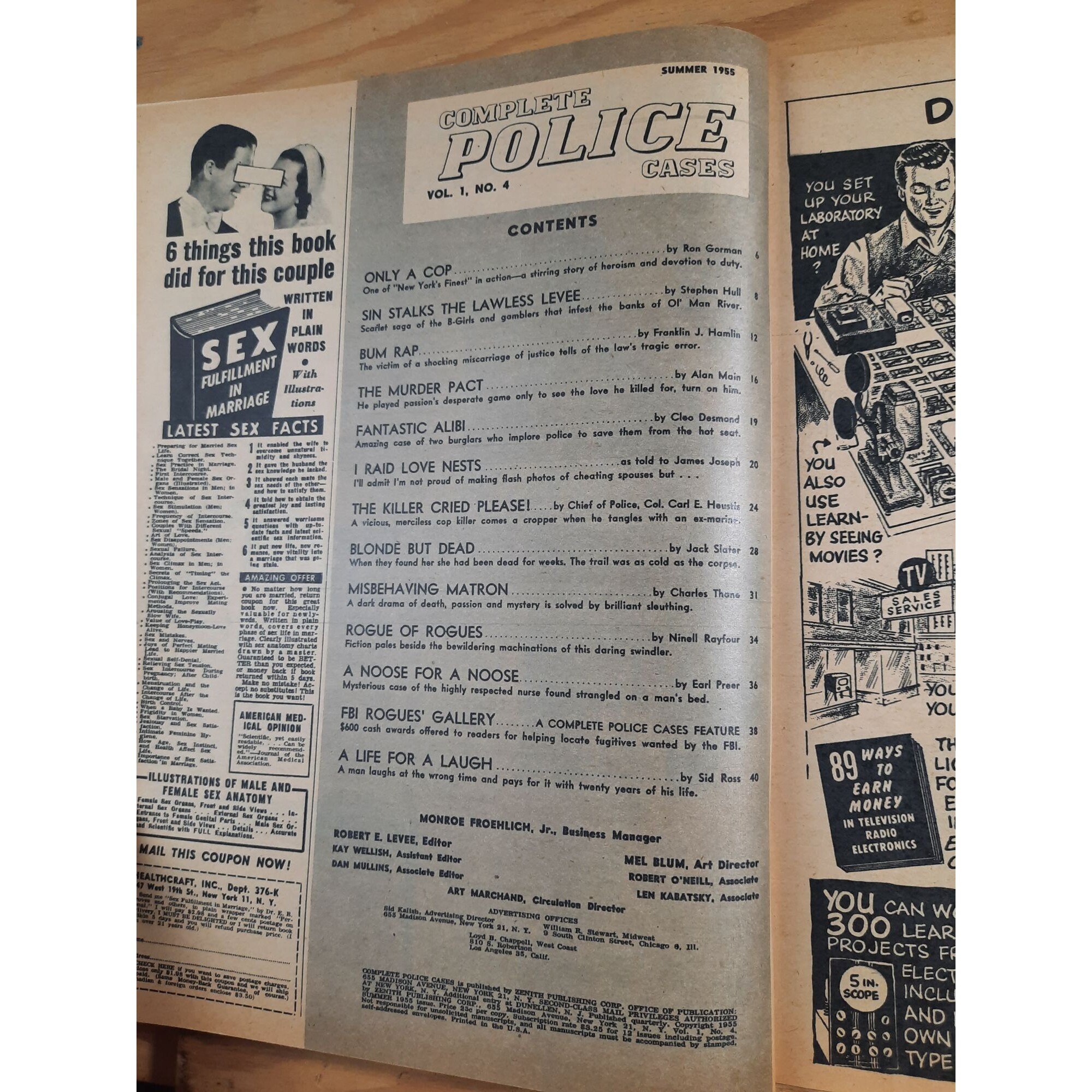 Vintage Complete Police Cases Magazine I Raid Love Nests Original ...