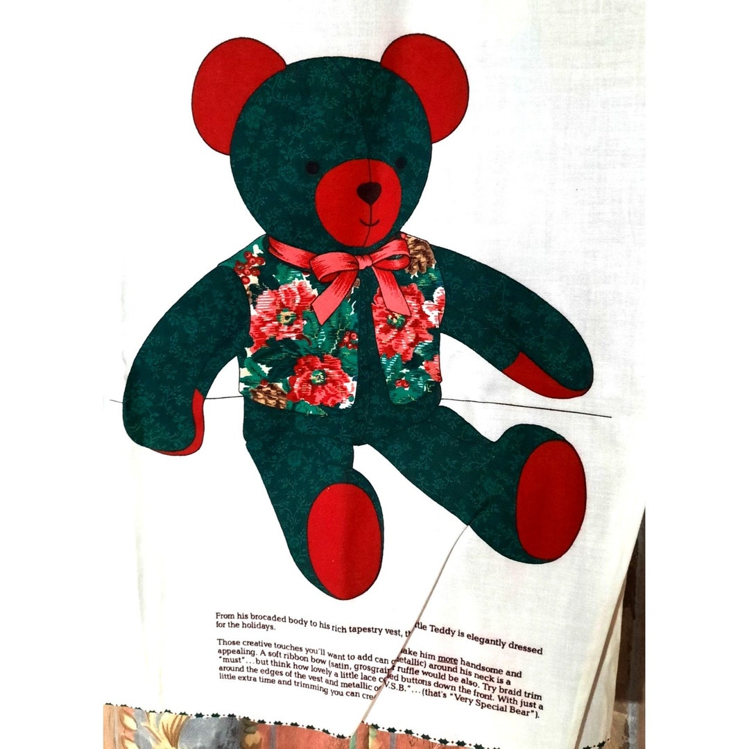 Vintage Cranston Print Works Christmas Tapestry Teddy Bear Project ...