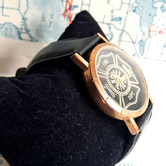 Vintage Firefighter Watch Stretch Band New Battery Me… - Gem