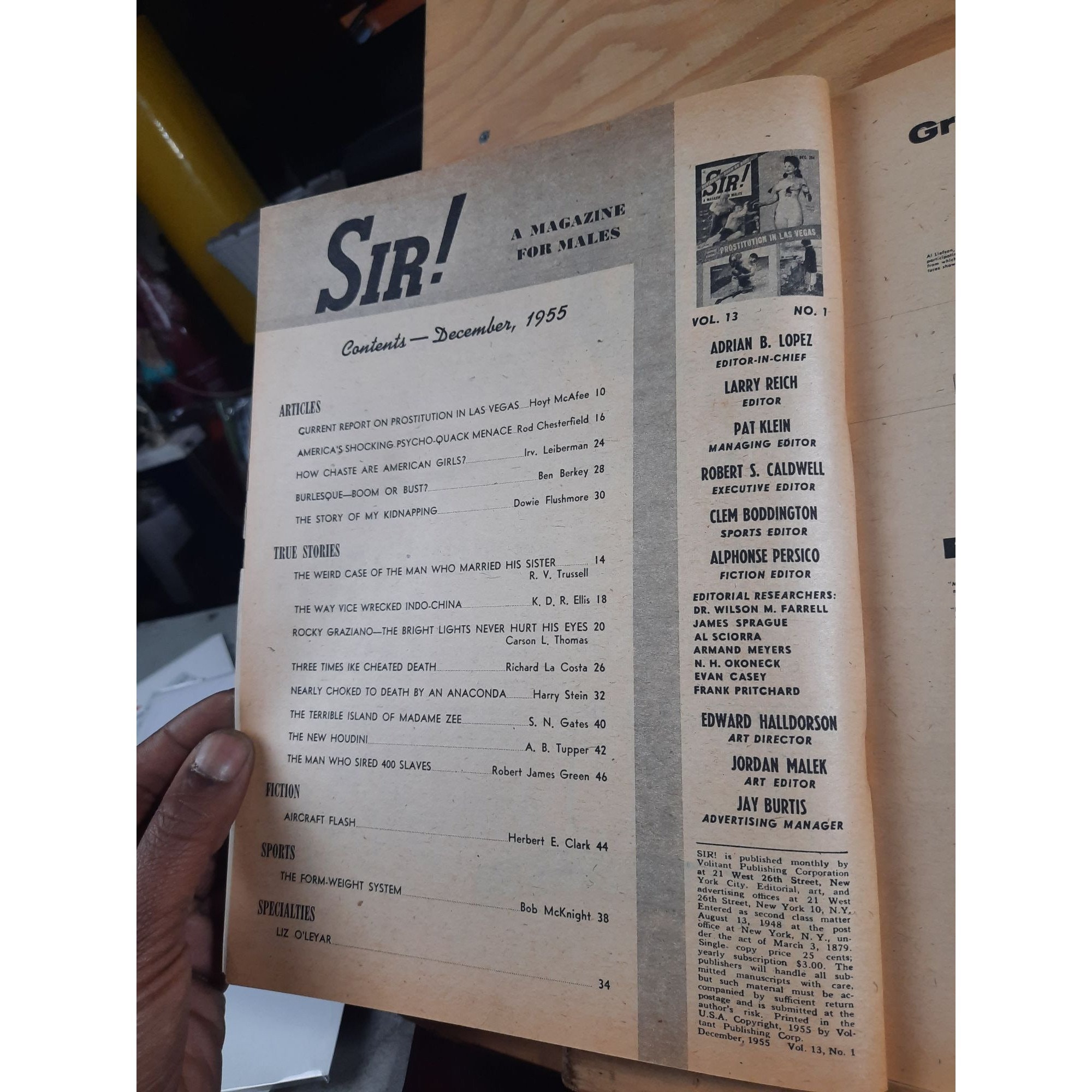 Vintage Sir! A Magazine for Males Magazine Burlesque or Boom Original ...