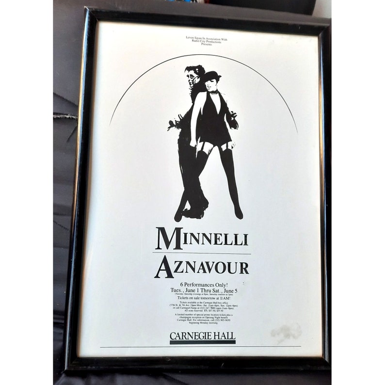 Vintage Framed Original Lobby Poster Liza Minnelli Charles Aznavour ...