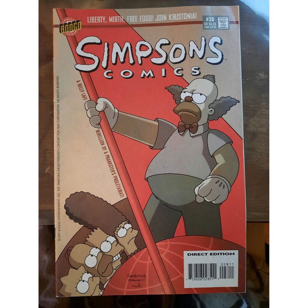 Vintage Comic Simpsons Comics Issu No 28 1997 by Bongo Entertainment Direct Edition Matt ...