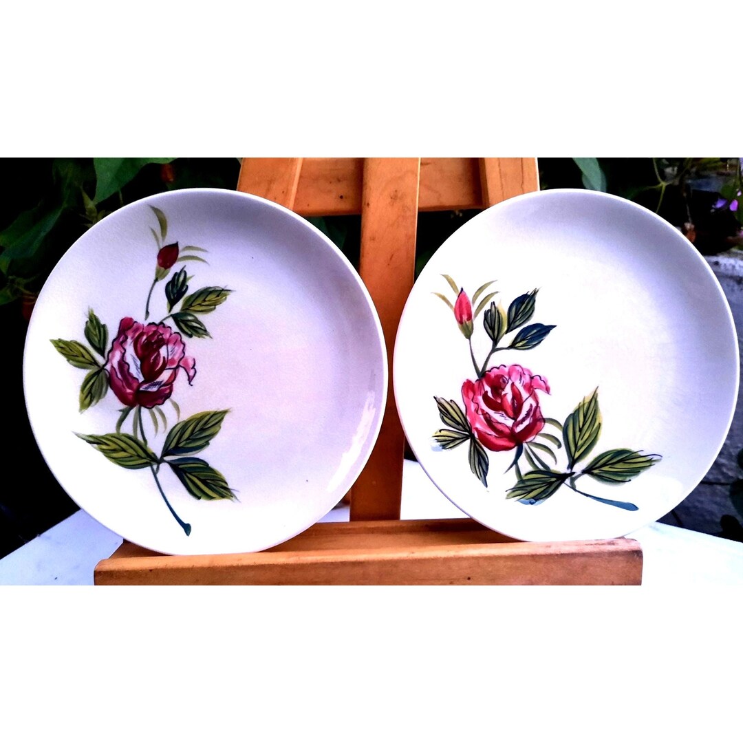Vintage Kasuga Japan Marianne Hand Painted Rose Bread Dessert Plate ...