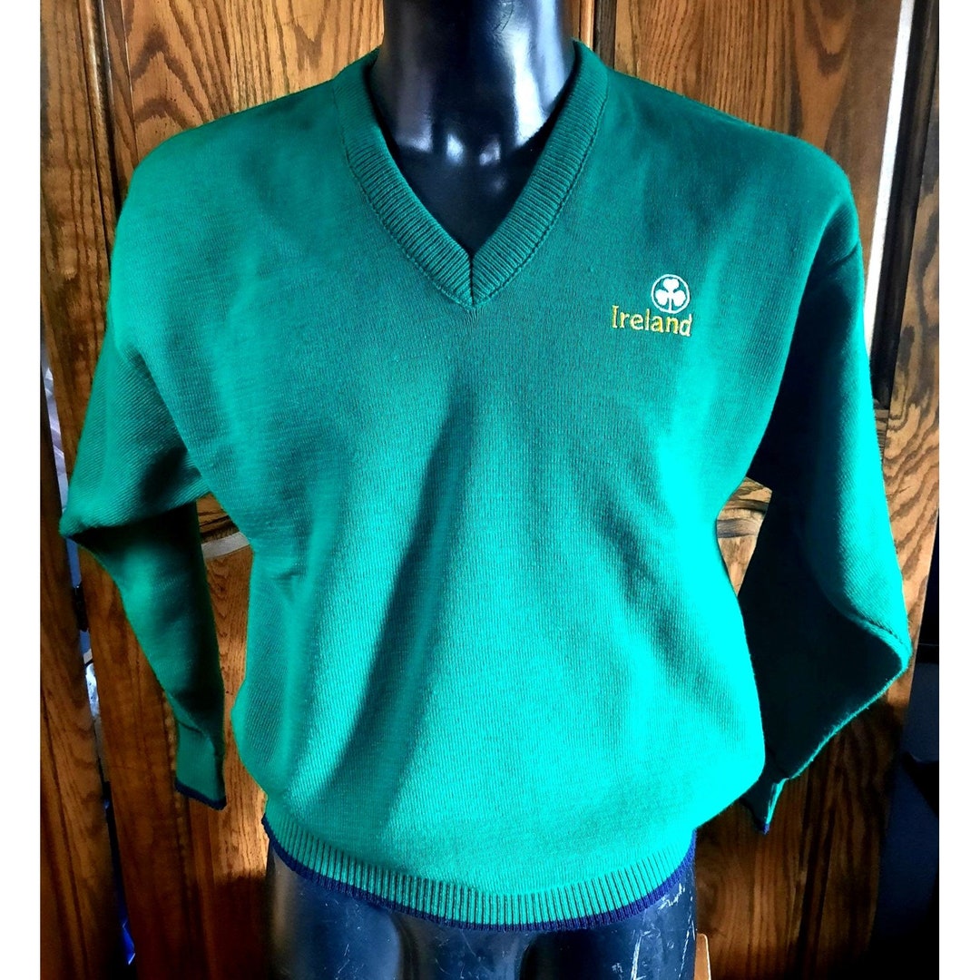 Vintage Blarney Castle Ireland Mens M Long Sleeve Embroidered Logo V ...