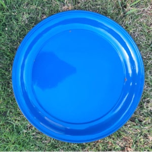 Vintage XL Blue Tin Enamelware Chop Plate Platter 1950s 18" - Etsy