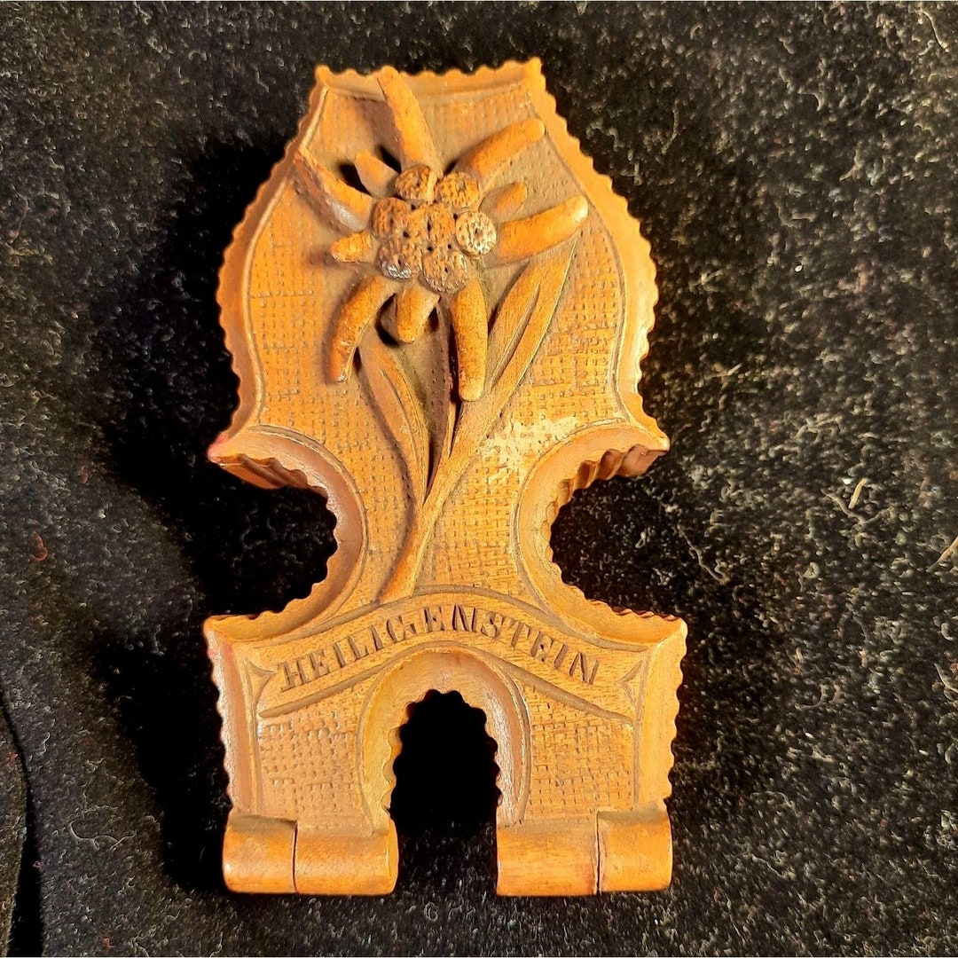 19th Century Black Forest Handcarved Edelweiss Pocket Watch Box - Etsy