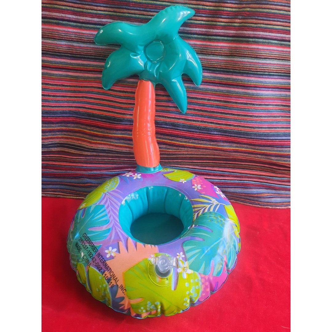 Vintage Greenbrier Inflatable Palm Tree Drink Floatie Blow up Pool Toy ...