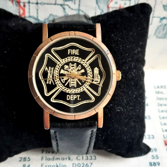 Vintage Firefighter Watch Stretch Band New Battery Me… - Gem