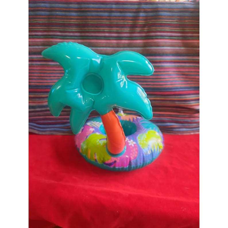 Vintage Greenbrier Inflatable Palm Tree Drink Floatie Blow up Pool Toy ...
