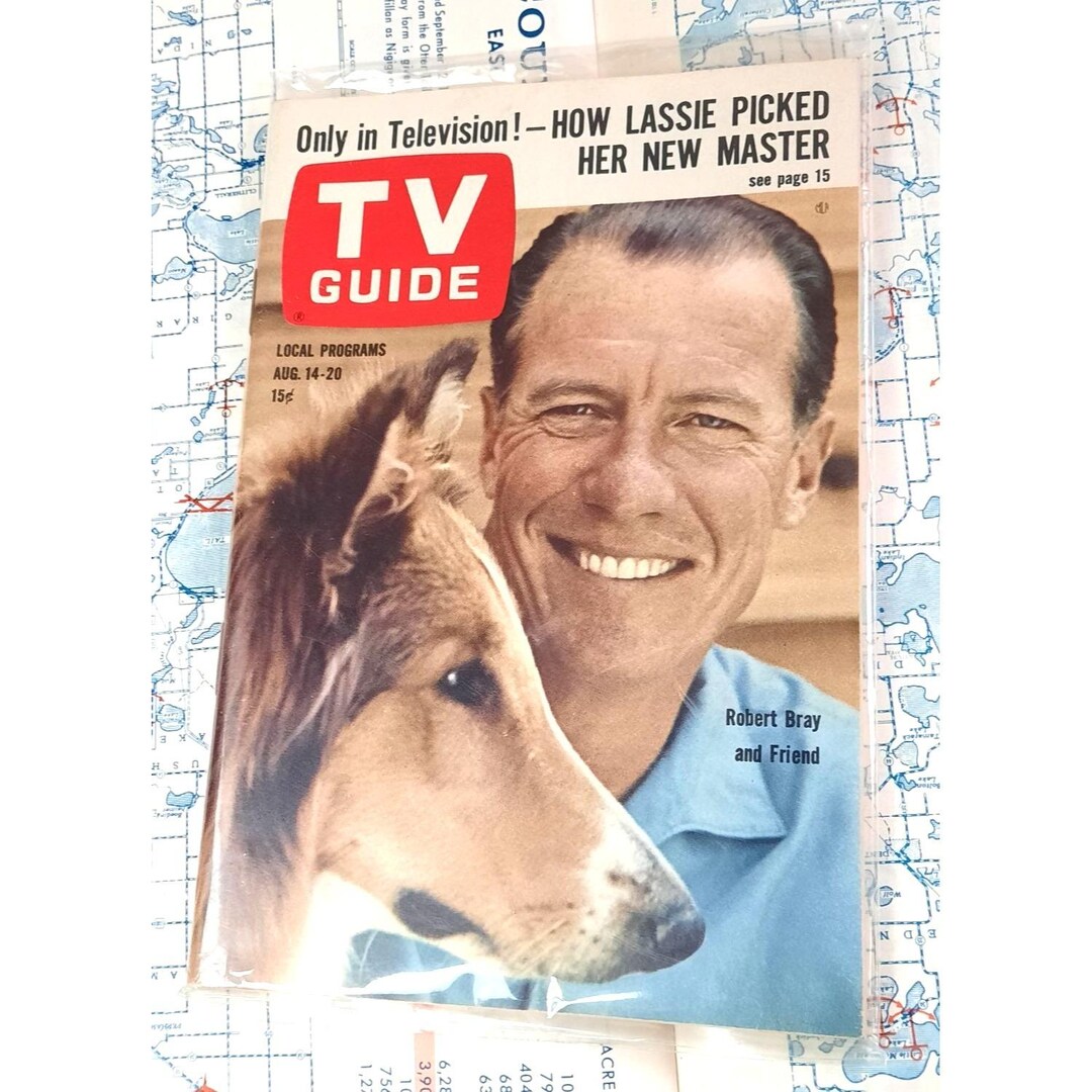 Vintage TV Guide Lassie Robert Bray Vol 13 No 33 Aug 14 - 20 1965 Issue 646 - Etsy