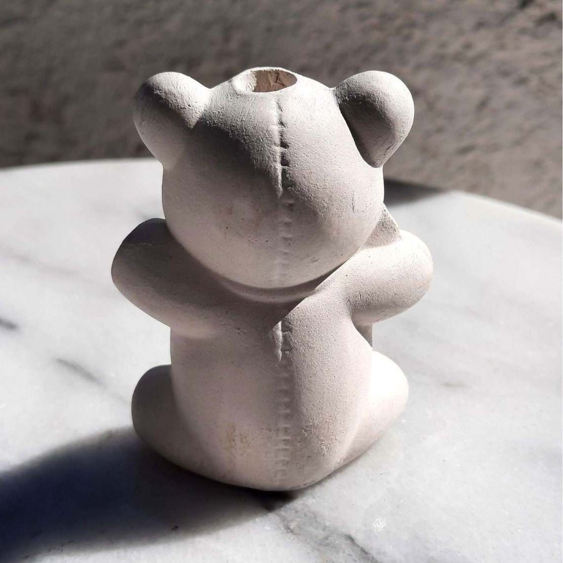 Vintage Ceramic Teddy Bear Figurine White Bisque Ready to Paint ...