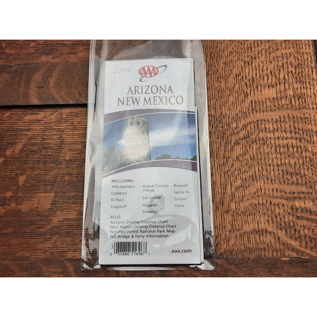 Vintage AAA Arizona New Mexico Map 2006 - Etsy