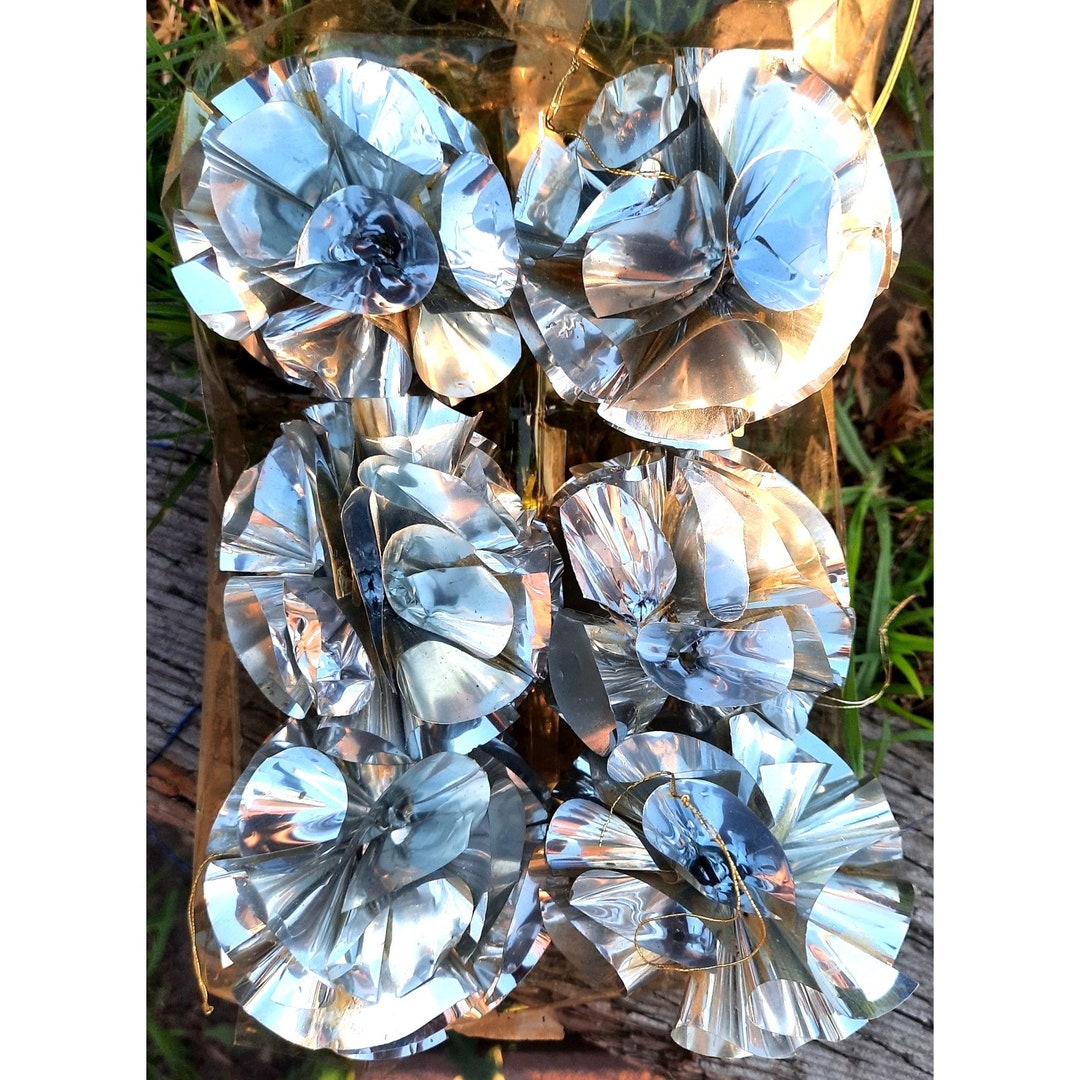 Vintage Pick N Save Silver Aluminum Foil Atomic Pom Pom Christmas ...