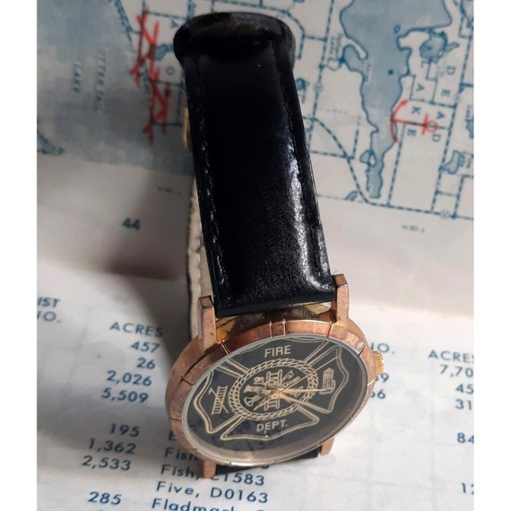 Vintage Firefighter Watch Stretch Band New Battery Me… - Gem