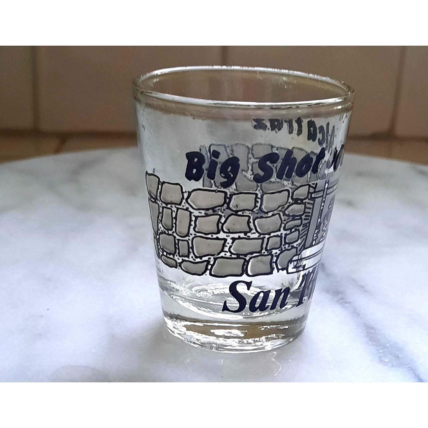 Vintage Shot Glass Big Shot on Alcatraz San Francisco Cartoon Tourism ...