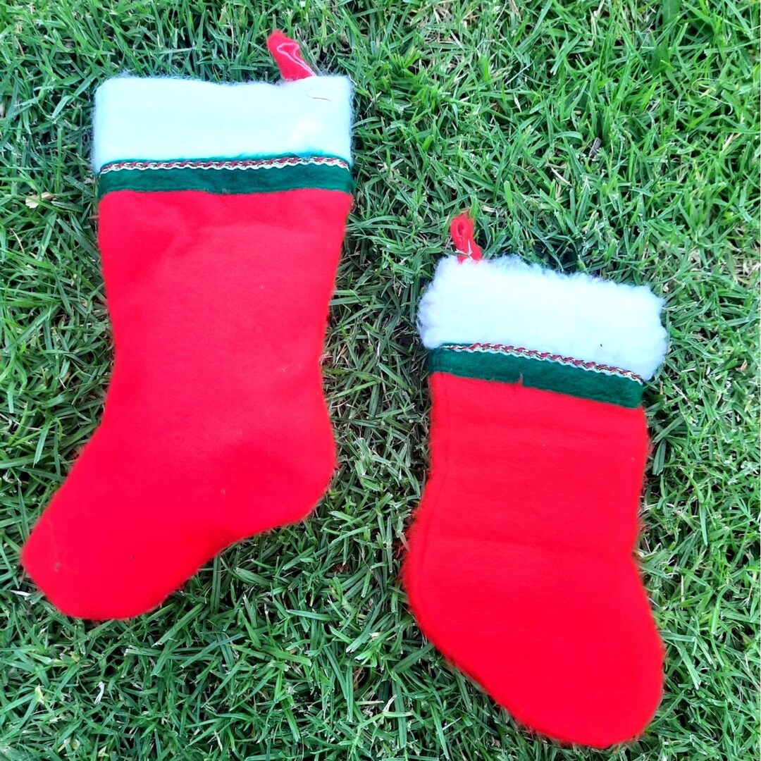 Vintage Red Felt Stockings Christmas Stockings Set 1980s - Etsy