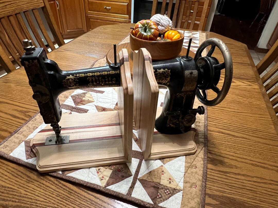 Vintage White Sewing Machine Bookends - Etsy