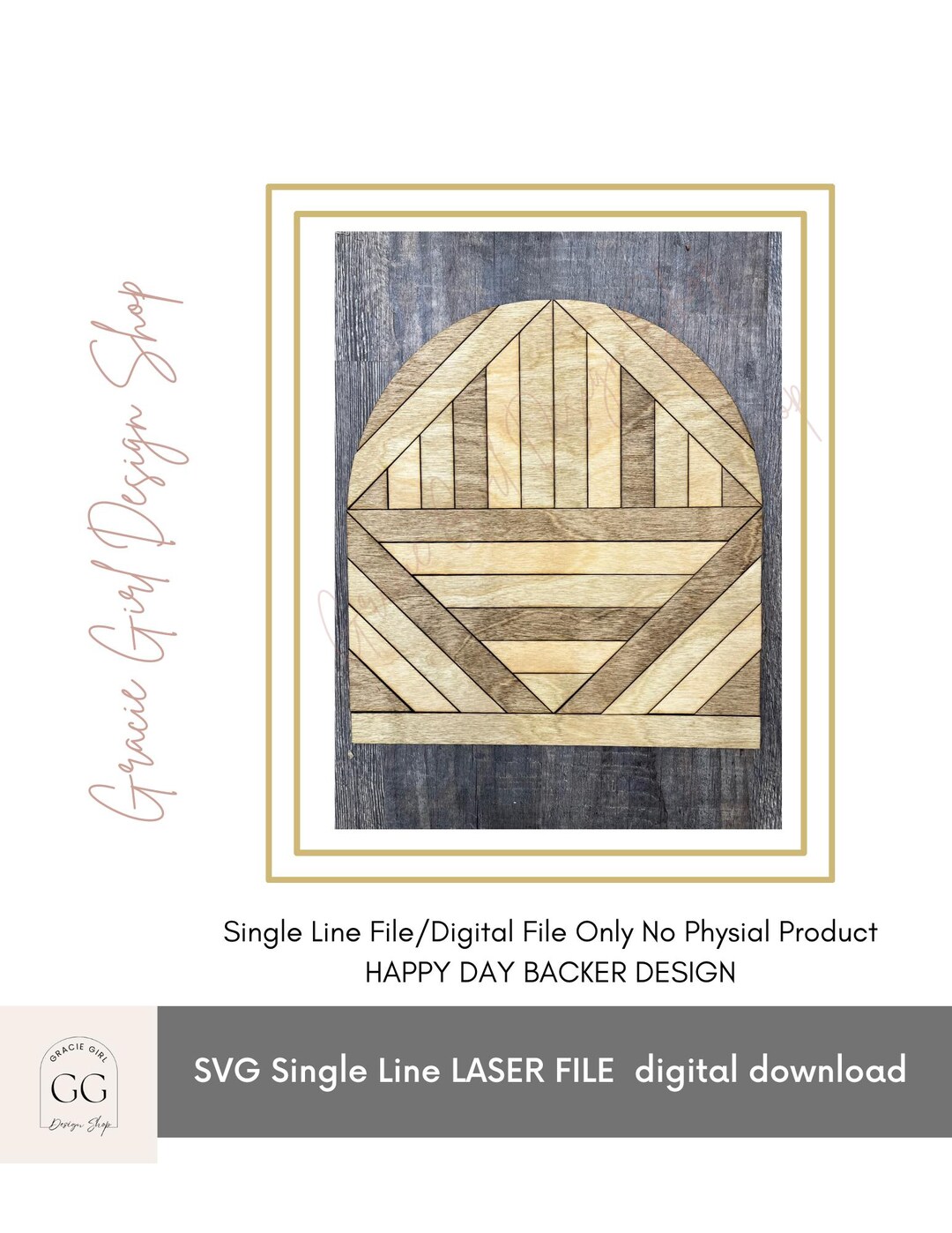 Happy Day Backer - Single Line - SVG - Backer for Laser Cut Designs ...